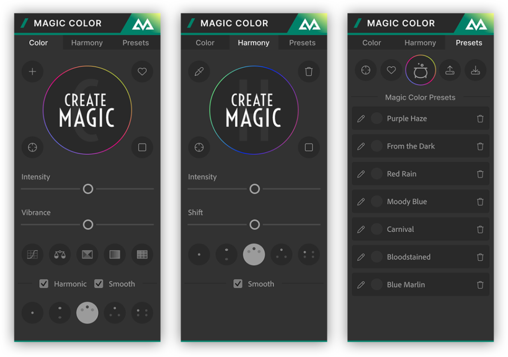 Magic Color Panel - CreativeMagicPanel - Photo editing & Retouching Panel