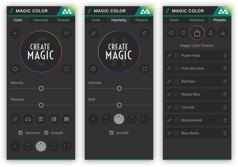 Magic Color Panel - CreativeMagicPanel - Photo editing & Retouching Panel
